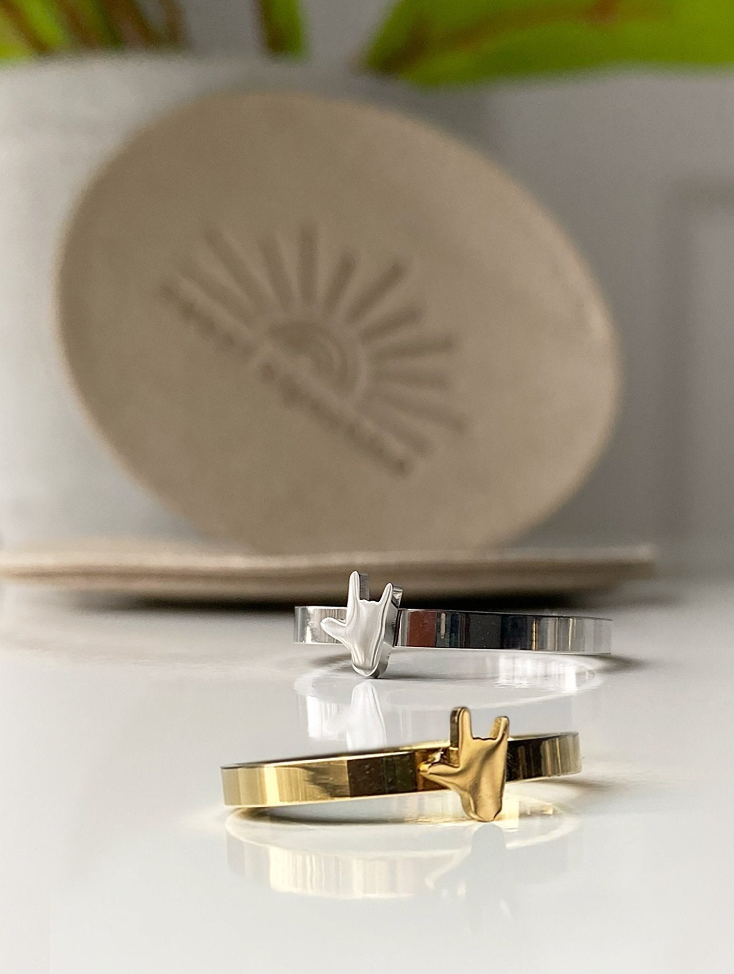 Thin Stackable ILY Ring