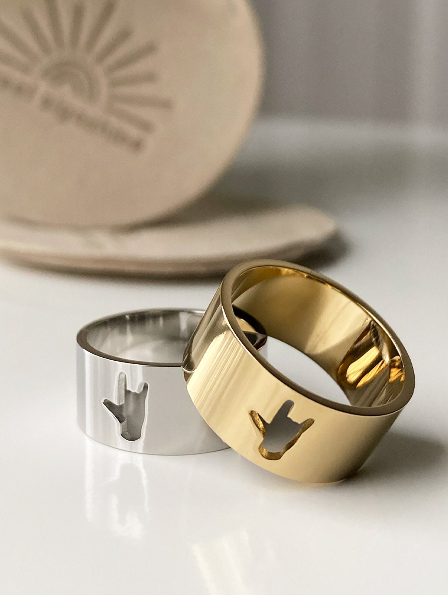 Wide ILY Cutout Ring